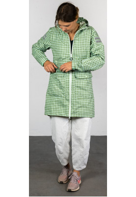 Groene ruit dames regenjas Groovy van Ducksday - Dames Regenjassen