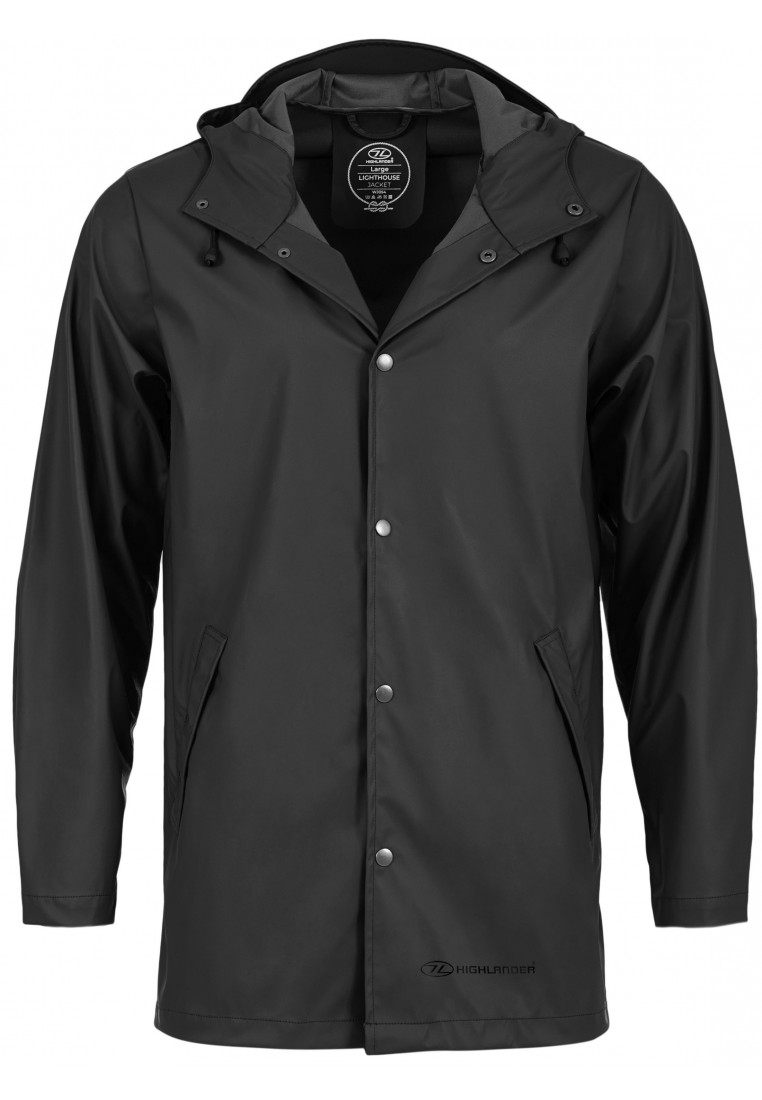Zwarte regenjas Lighthouse Jacket van Highlander - Regenpakhuis
